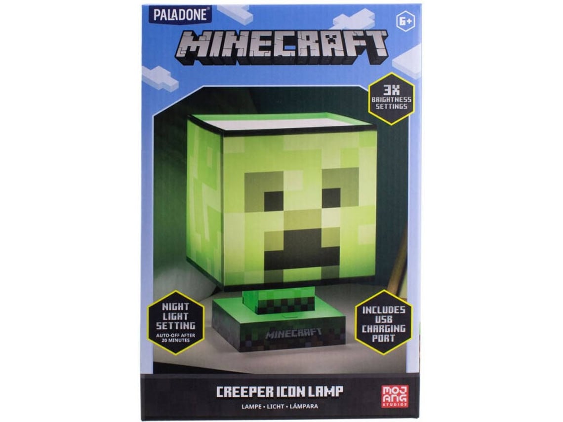 Candeeiro de Mesa com Carregador PALADONE Minecraft: Creeper Verde ...