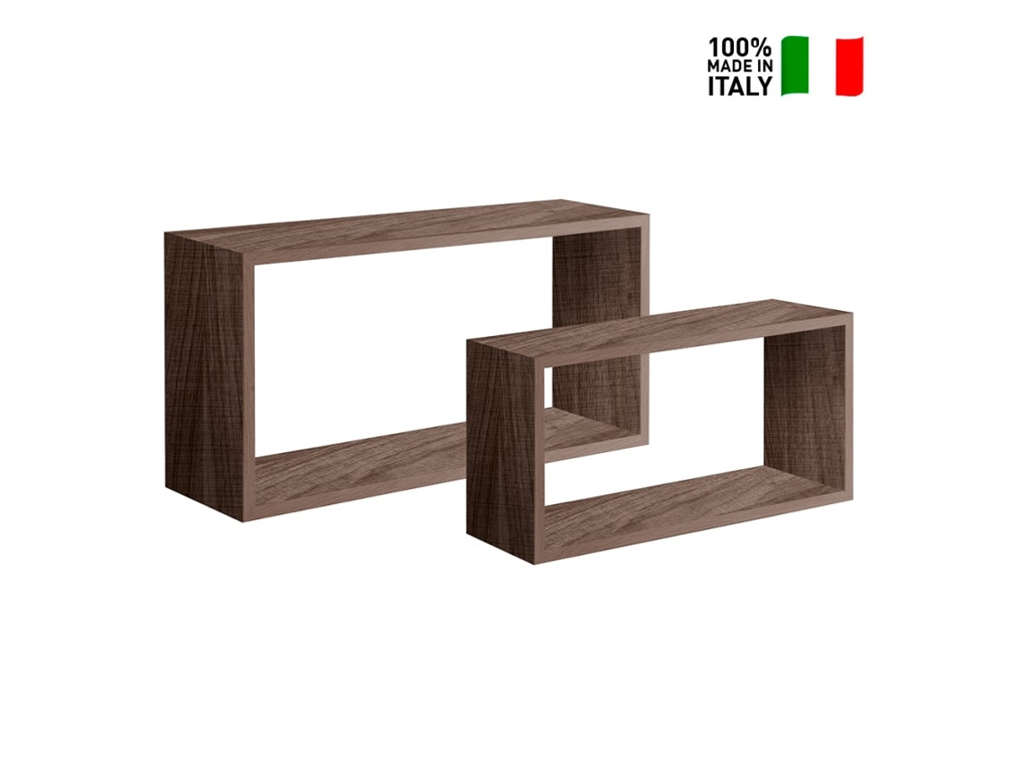 Conjunto de 2 prateleiras de parede de cubo retangulares prateleira ...