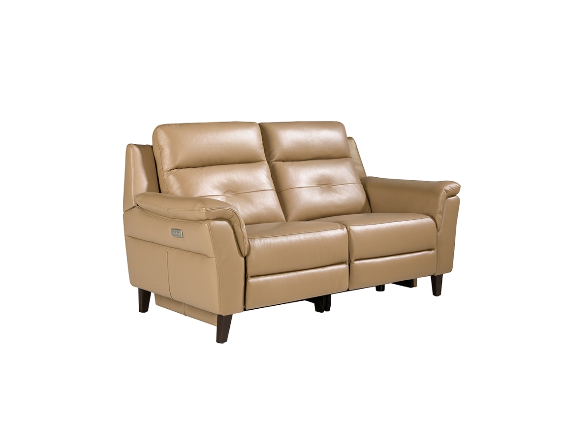 Sof de 2 Lugares ANGEL CERDA (174 x 94 x 100 cm - Couro - Bege) | Worten.pt