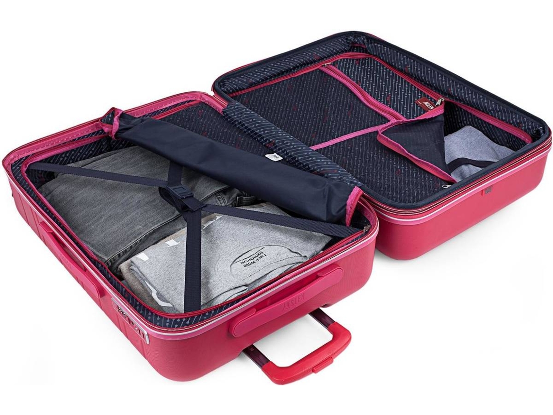 Mala de Cabine JASLEN Rígidas Expansível 4 Rodas ABS Rosa (39 L ...
