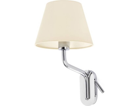 Aplique FARO BARCELONA Eterna LED (Máx. 15W - Metal, Tecido - Bege ...