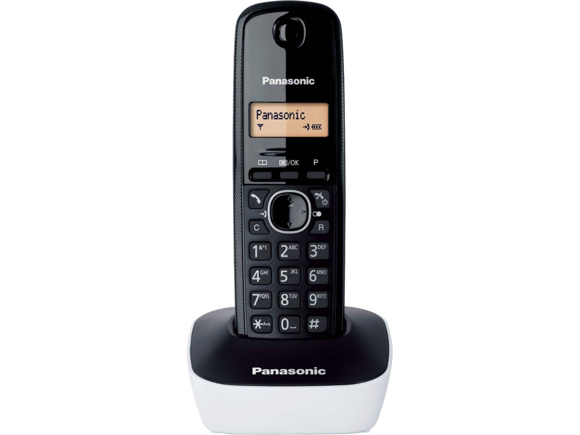 Telefone sem fio PANASONIC KX-TG1611FRW Preto, Branco | Worten.pt
