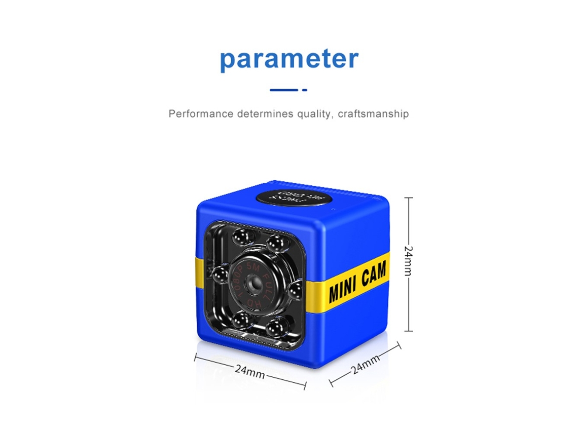 Mini Câmera de Segurança Full Hd 1080P com Visão Noturna Azul | Worten.pt