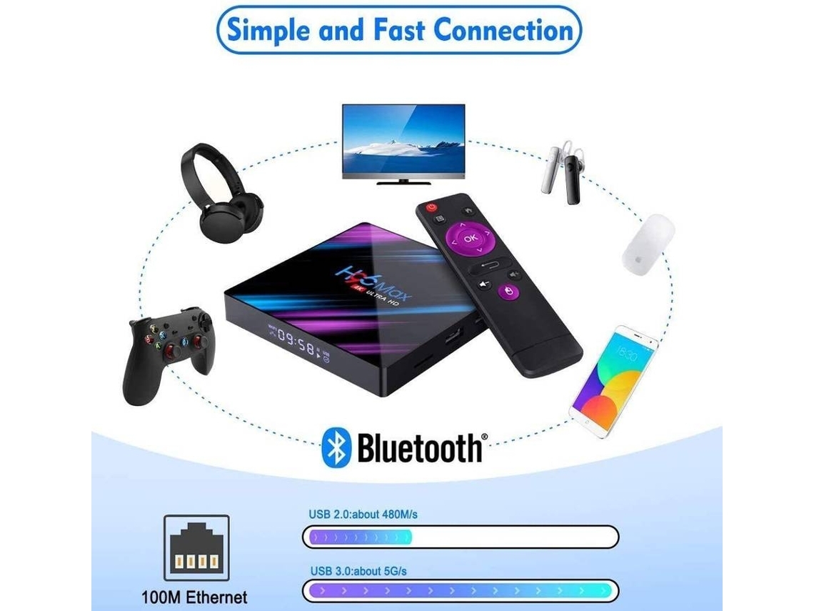 Box Smart TV YDCY TV Box-H1 (Android - 4K Ultra HD - 4 GB RAM - Wi-Fi ...