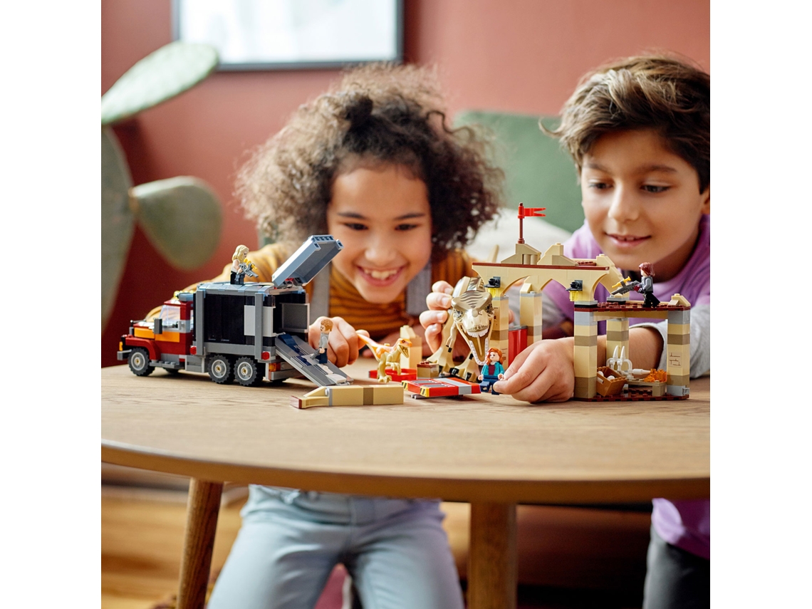 LEGO Jurassic World Fuga Dos Dinossauros Atrociraptor E T.Rex 76948 ...