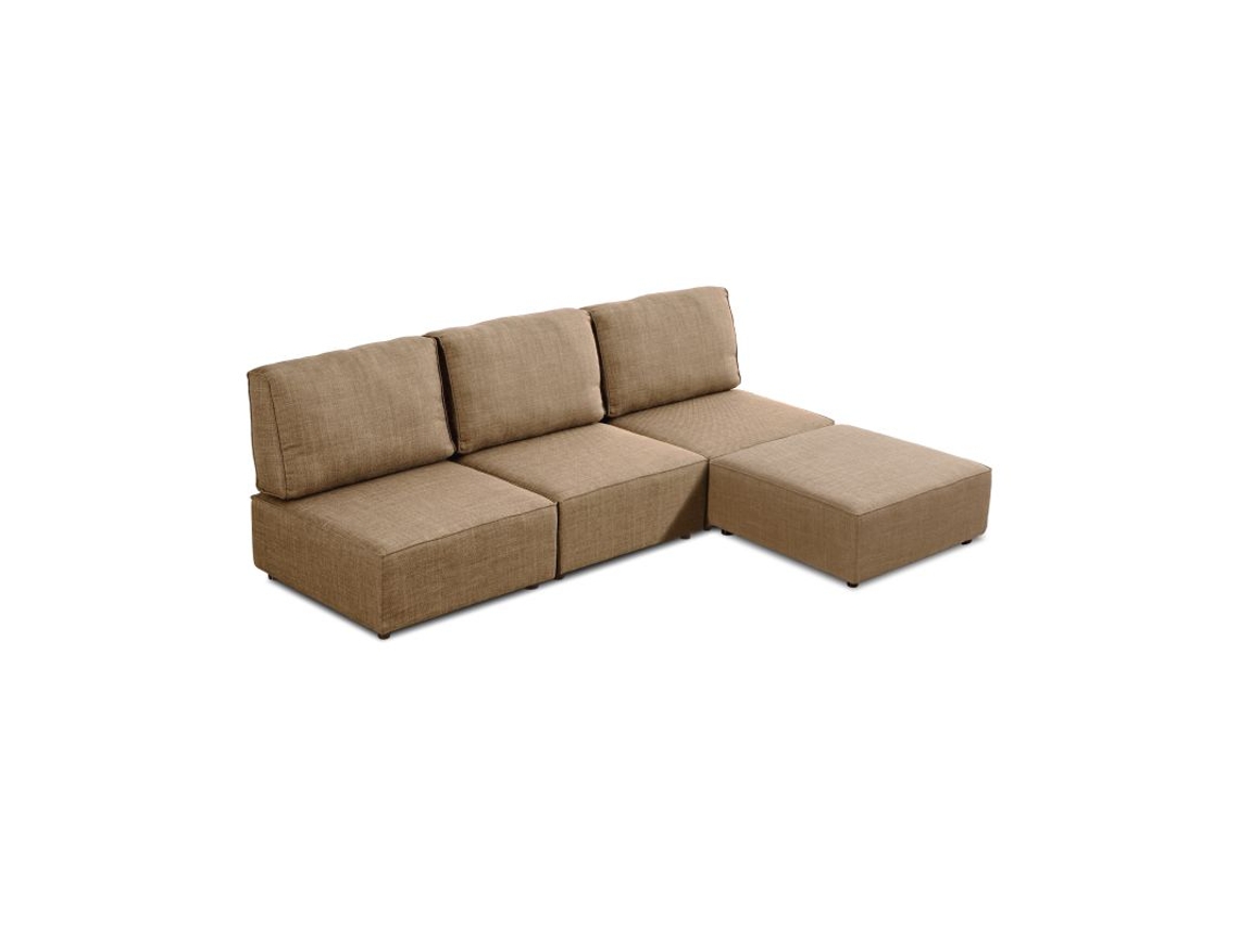 Sofá Modular de 3 Lugares Cubiq com Chaise Longue Beige 270 X 93 X 183 Cm | Worten.pt