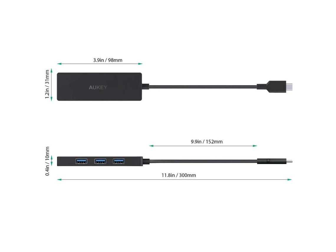 Hub Usb AUKEY Cbc64 Preto | Worten.pt