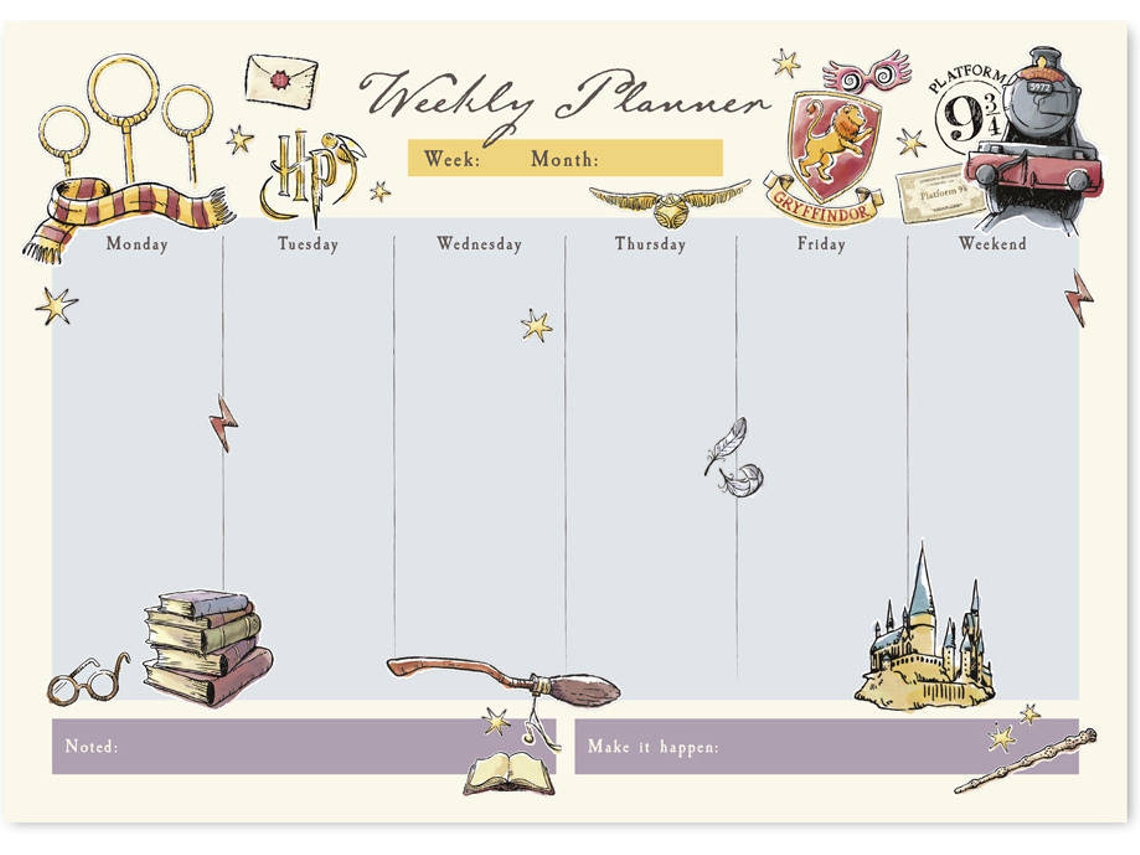 Agenda HARRY POTTER (Amarelo - Semanal - A4) | Worten.pt