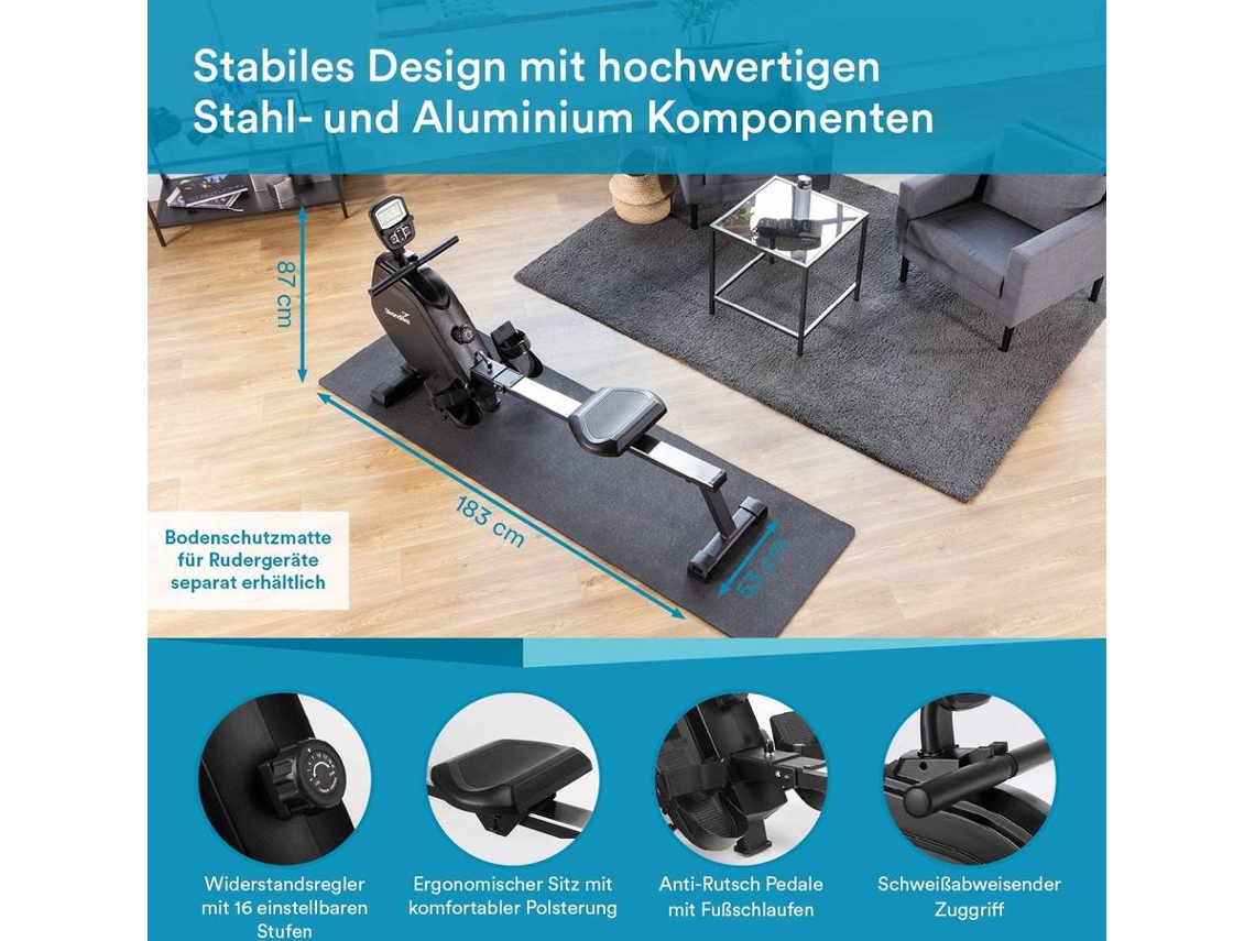 Máquina de Remo SKANDIKA Munin Dobrável Resistência Magnética 16 ...