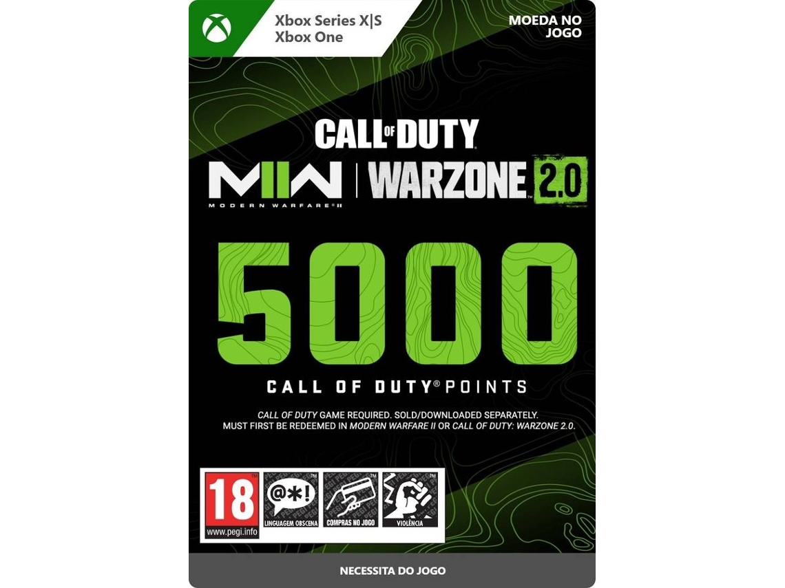 Cartão Xbox Call Of Duty Points 5000 Points (Formato Digital) | Worten.pt