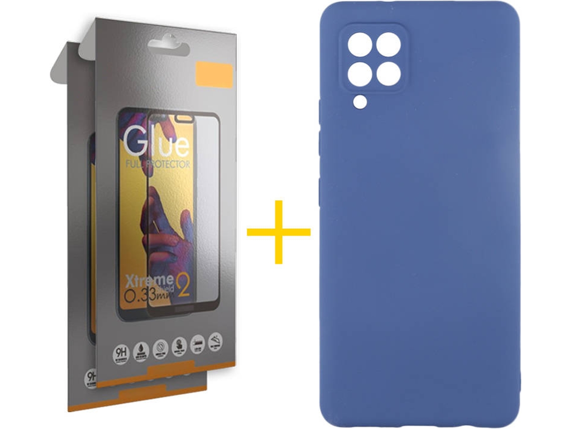 Capa e 2 Películas de Vidro Full Samsung A42 4G SKYHE Silicone Líquido ...