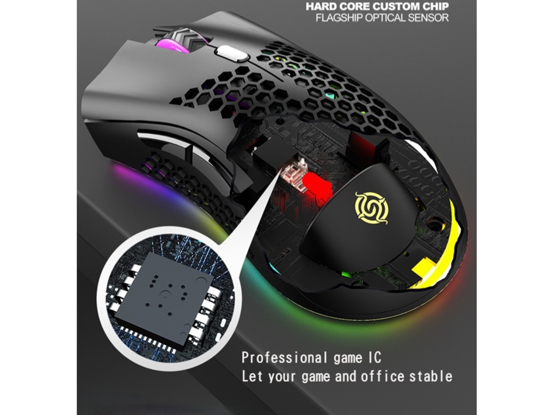 Viper Bm600 Leve Buraco Oco Carregando Jogo De Mouse Sem Fio Brilhante ...