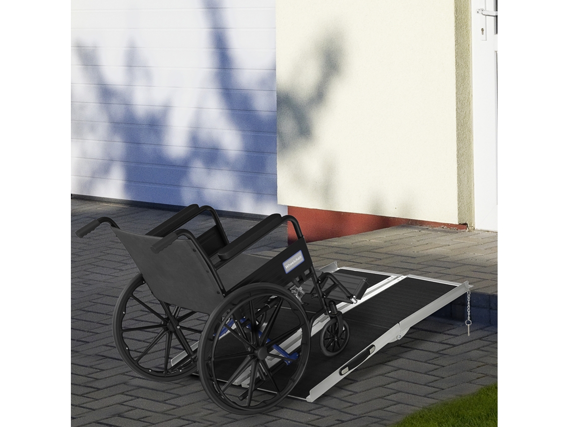 HOMCOM Rampa para Cadeiras de Rodas Dobrável 122X73,5 Cm Rampa Portátil ...