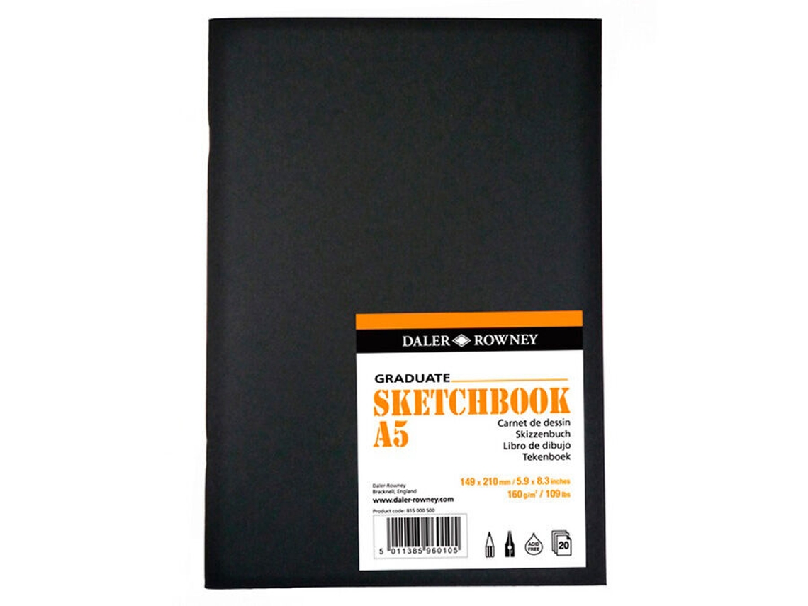 Diário Gráfico DALER-ROWNEY Graduaté A5 140G 20Fl Preto 815000500 | Worten.pt