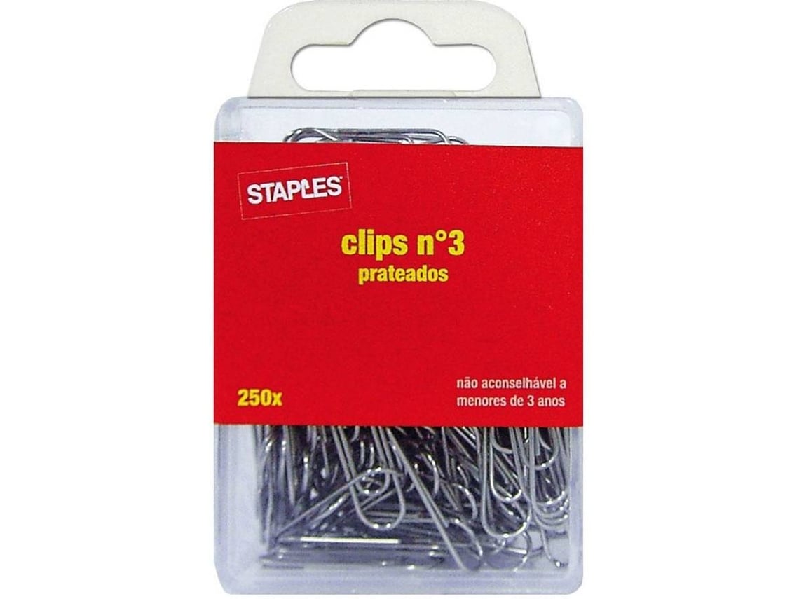 Clips STAPLES Redondos Nº. 3 Prateados (250 unidades - Aço) | Worten.pt