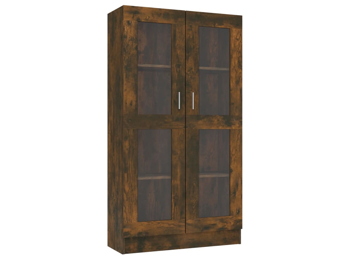 vidaXL Vitrine 82,5x30,5x150 cm derivados de madeira carvalho fumado ...