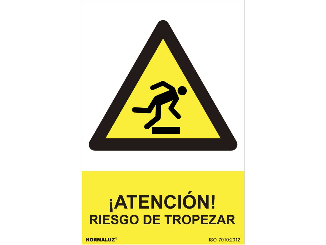 Sinal Perigo NORMALUZ "Atenção Risco de Tropeçar" (Pvc 0.7Mm) 30X40Cm ...