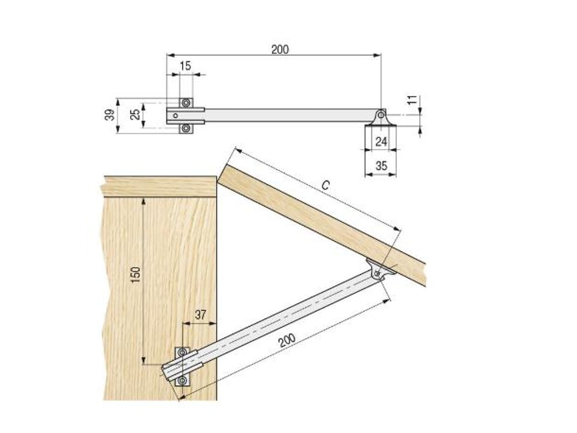 Bisagra compas corredera l200 niquel | Worten.pt