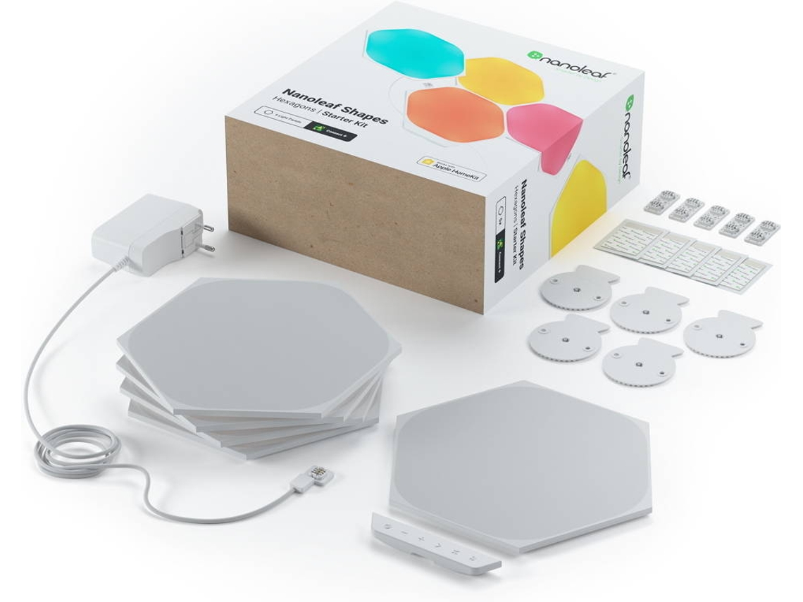 Painéis de Luz NANOLEAF Hexagons STR+5 | Worten.pt