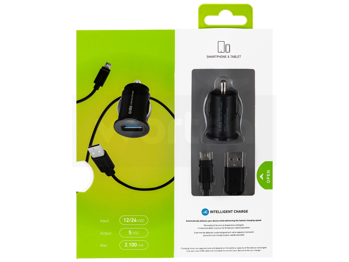 Carregador SBS 2X USB+CABO 2000MA | Worten.pt