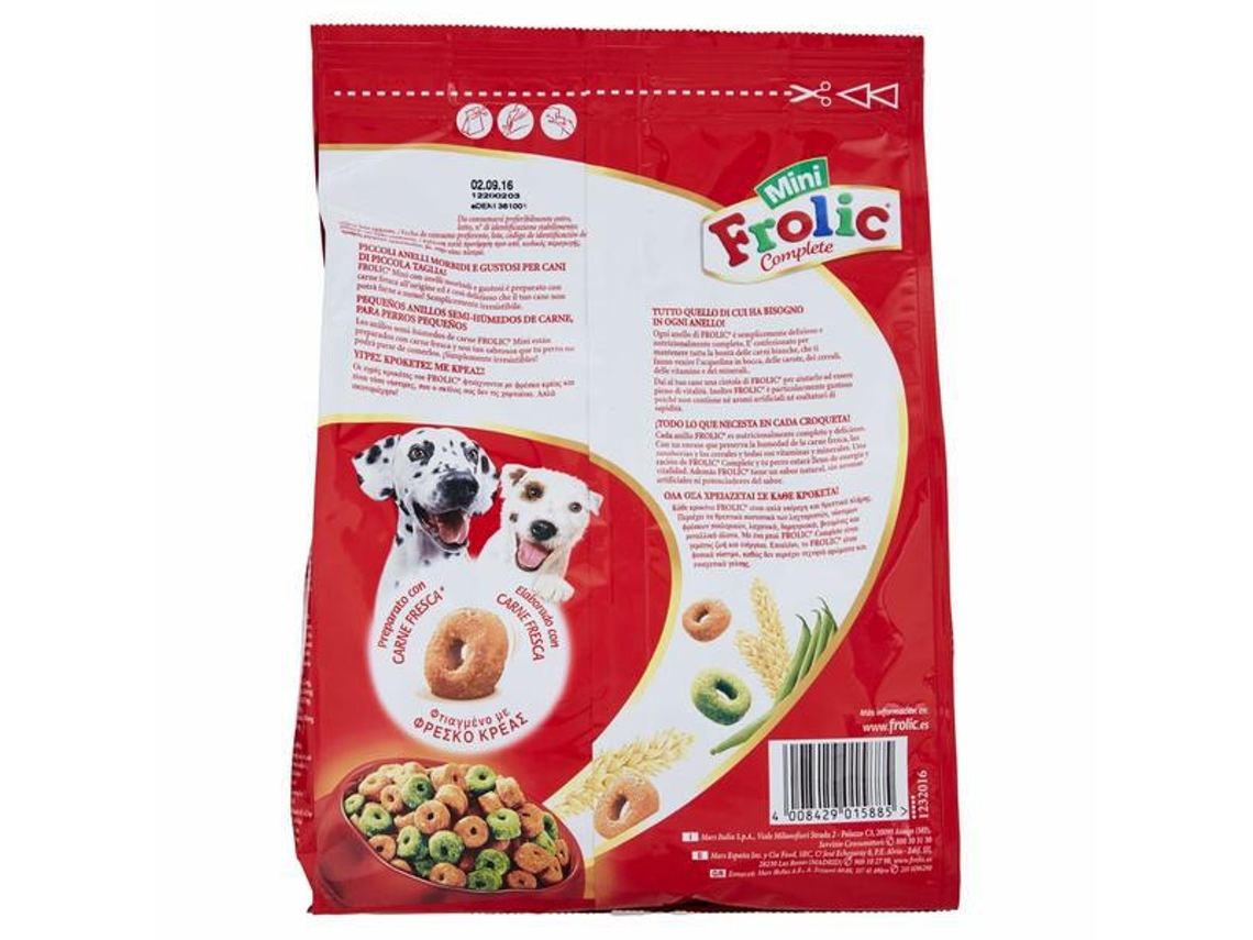 Ração Semi-Húmida para Cães Adultos FROLIC Mini Sabor Pássaro 6 bolsas ...