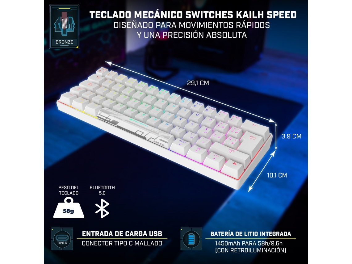Teclado Gaming NEWSKILL Pyros Speed Pro Ivory RGB | Worten.pt