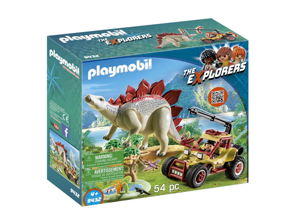 PLAYMOBIL Dinos: Veículo Explorador com Estegosaurio - 9432 (Idade ...