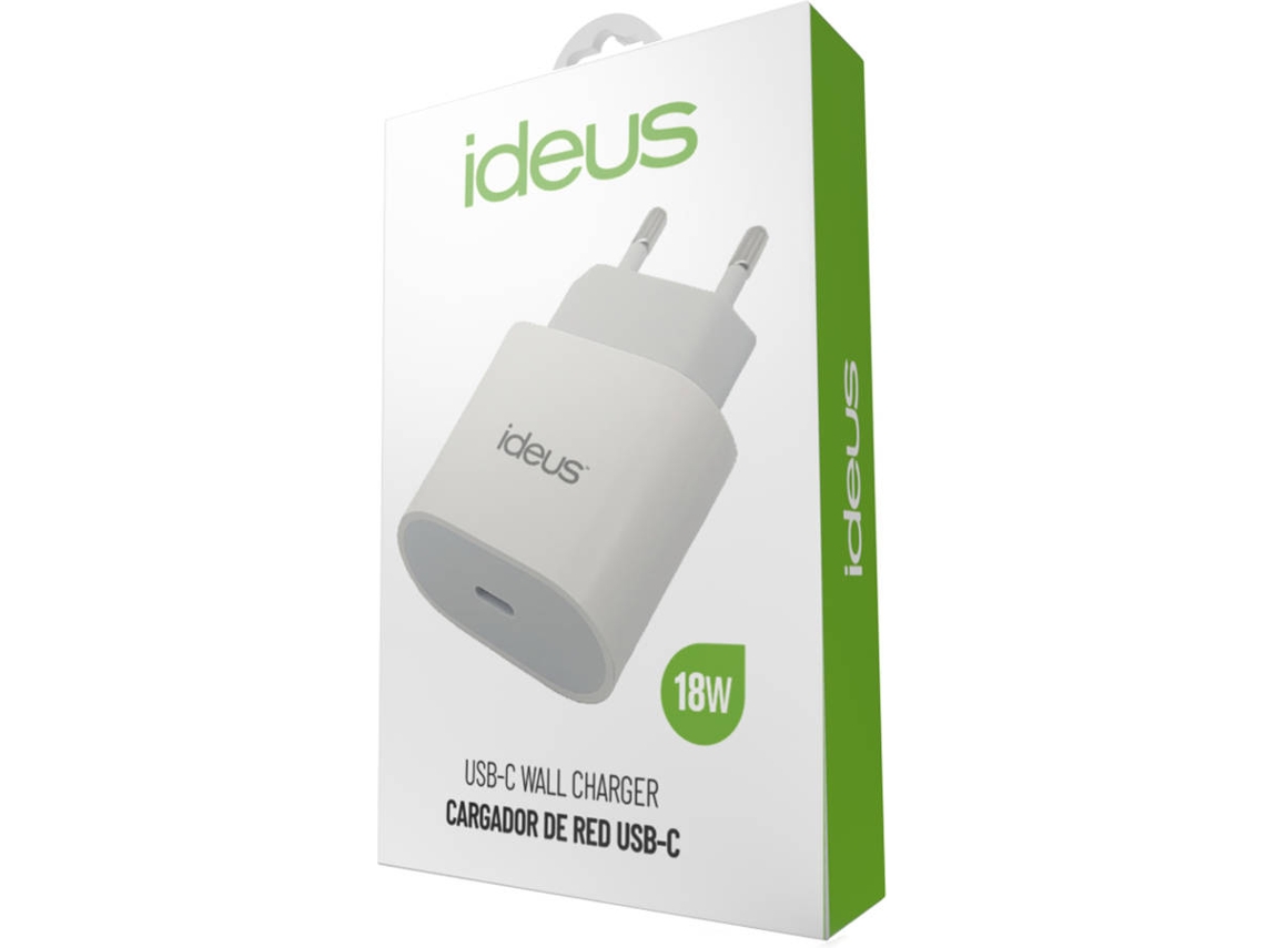 Adaptador de Corrente IDEUS MCFUSBC18WH (USB-C - Branco) | Worten.pt