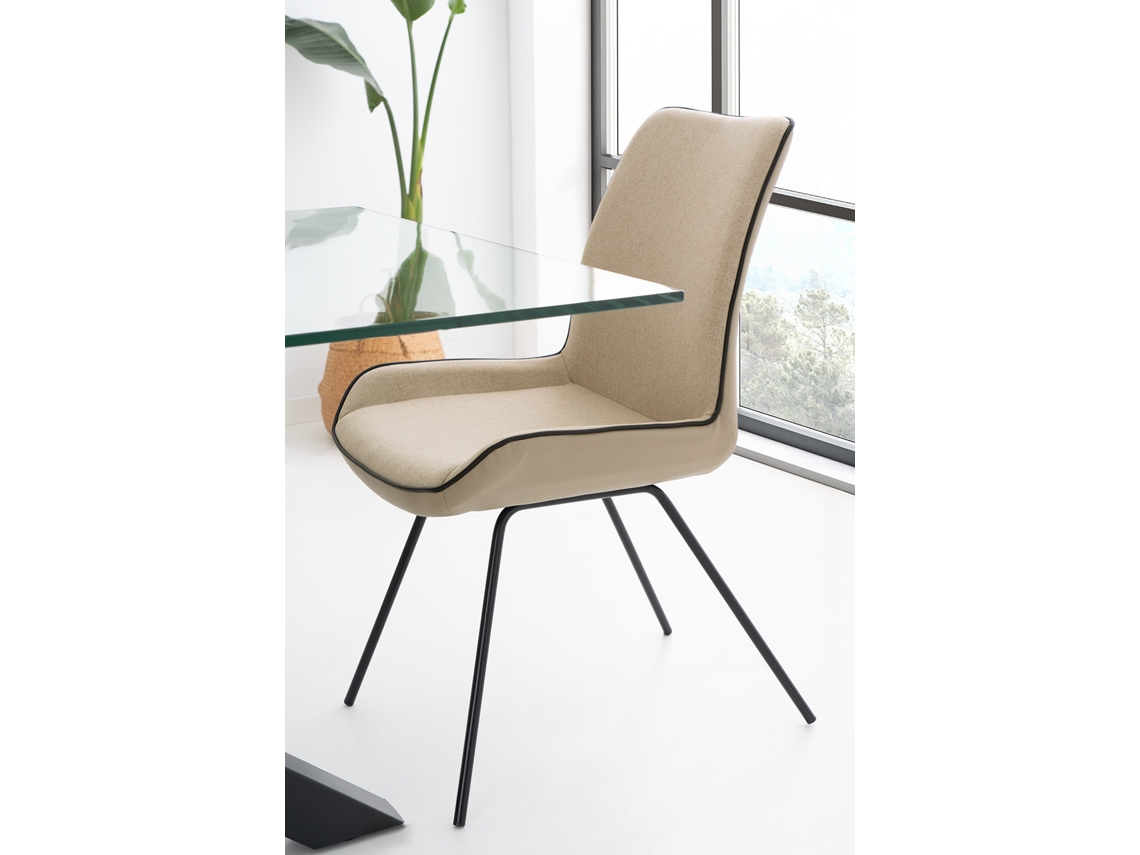 Cadeira KOKETTO HOME Naitee (88,5 x 50 x 61 - Pliéster - Beige) | Worten.pt