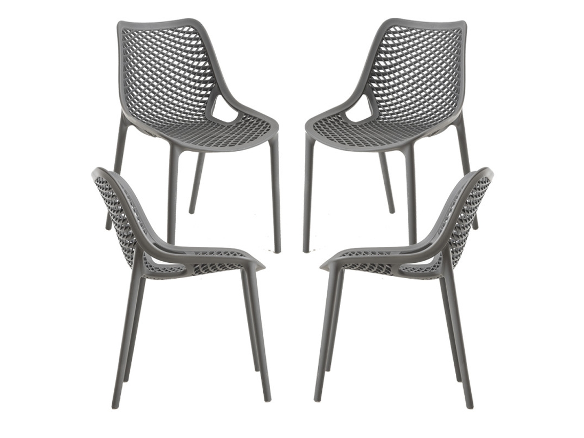 Pack 4 Cadeiras PRESENTES MIGUEL Kusin Cinza Escuro | Worten.pt