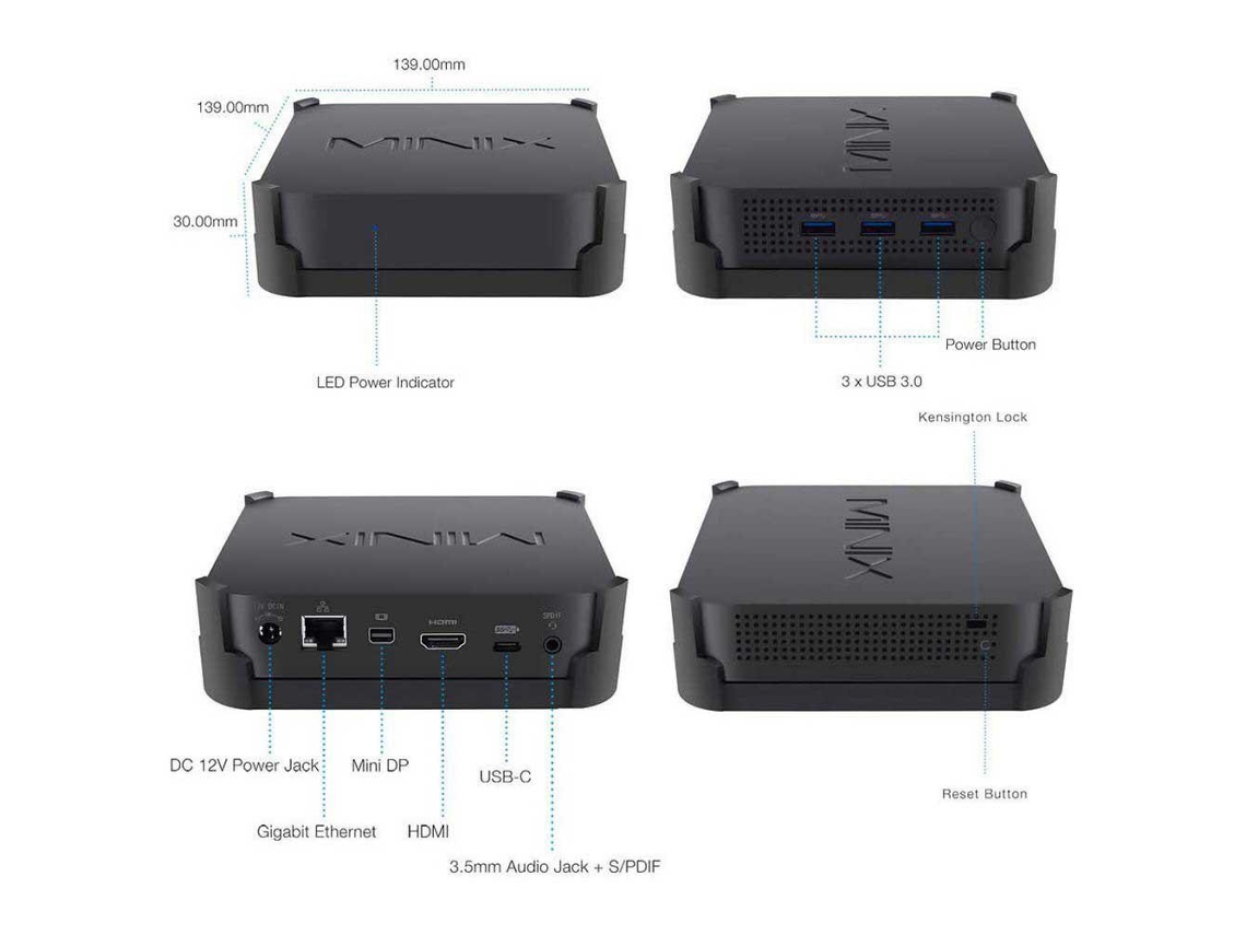 Minix Mini Pc Mini Computador Neo J50C-4 Max Pentium J5005/8Gb/240Gb ...