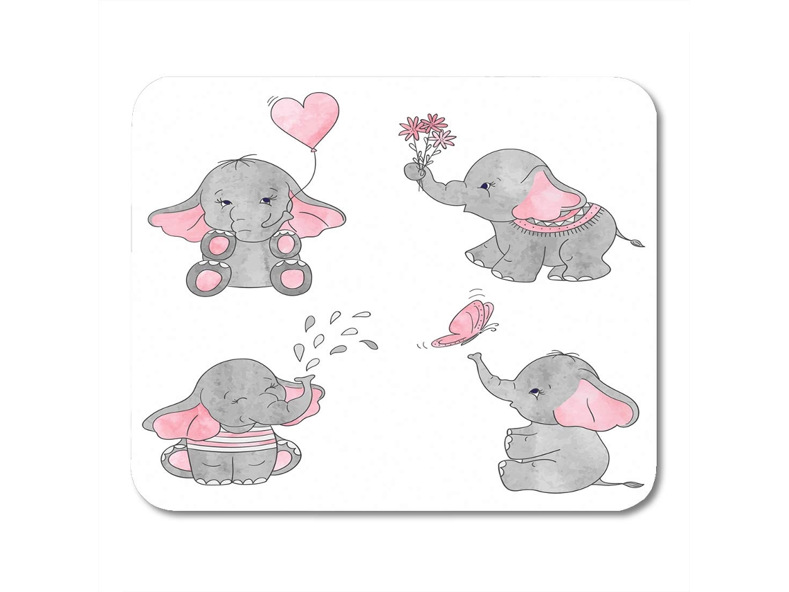 Tapete de Rato ECZJNT Desenhos Animados Rosa Fofo Bebê Elefantes ...
