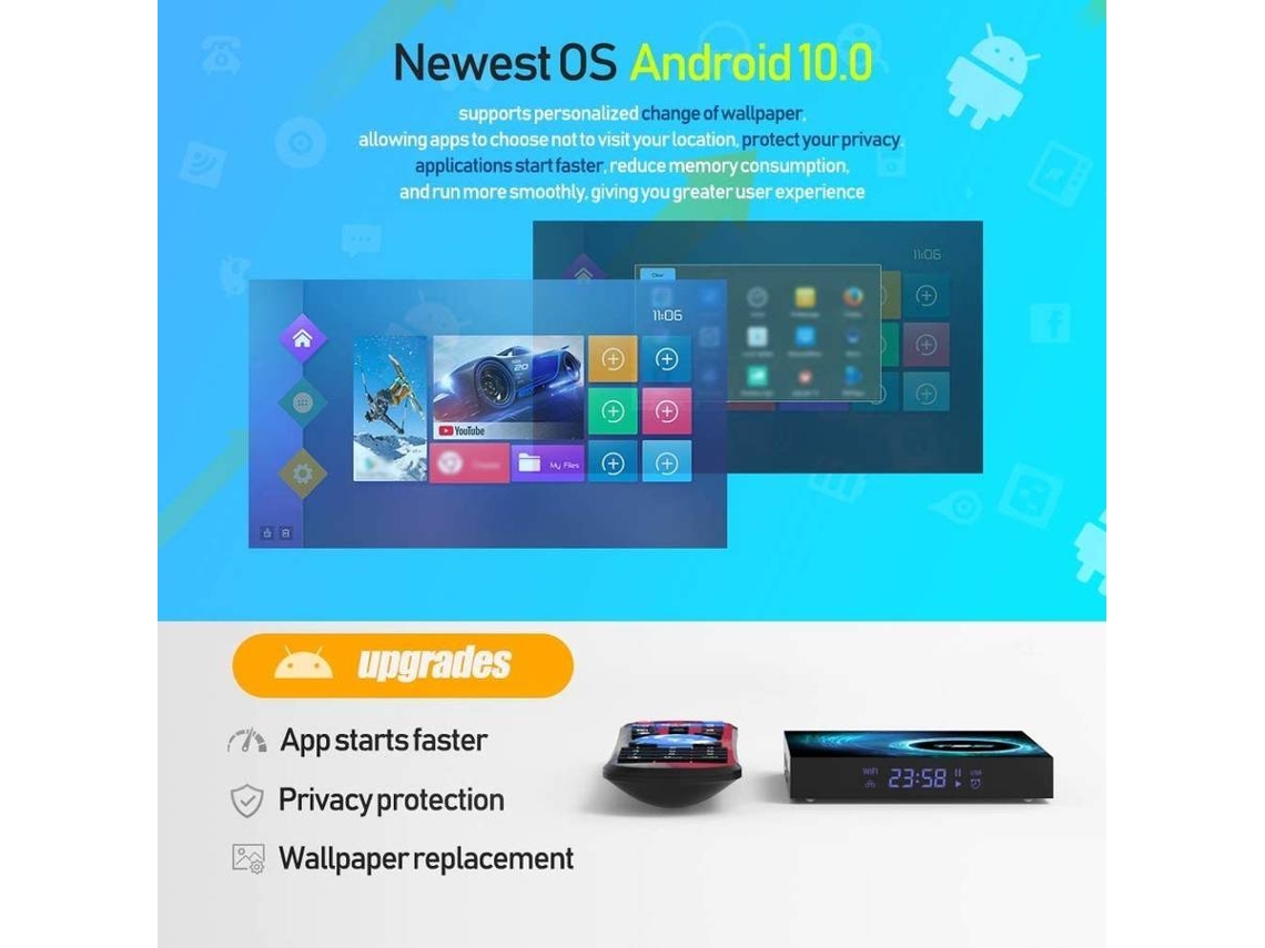 Box Smart TV CHRONUS TVB-L-36 (Android - 6K Ultra HD - 4 GB RAM - Wi-Fi) | Worten.pt