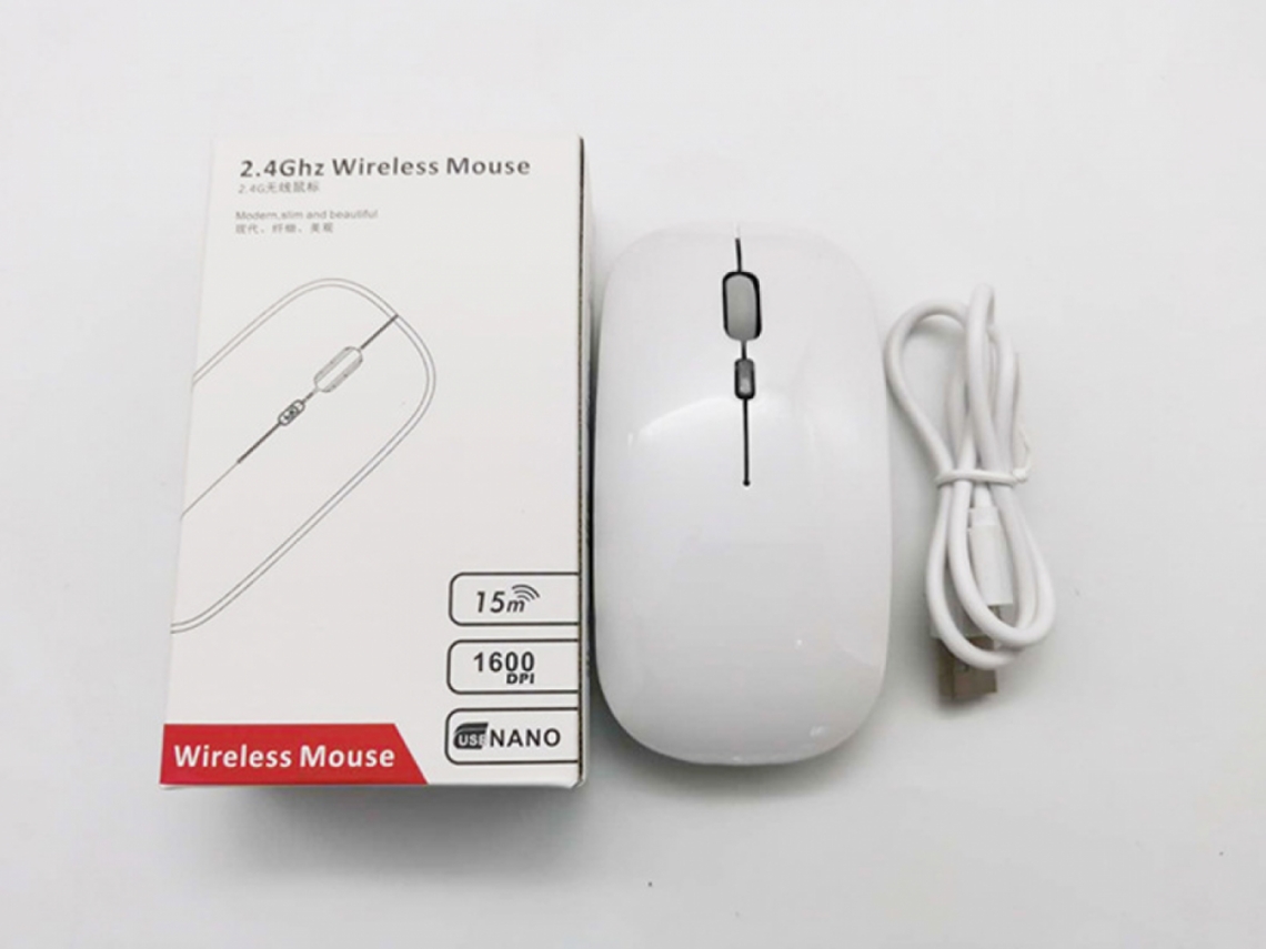 Rato Sem Fio De Brilho Gradiente, Mouse Silencioso Ultra Fino 2.4G ...