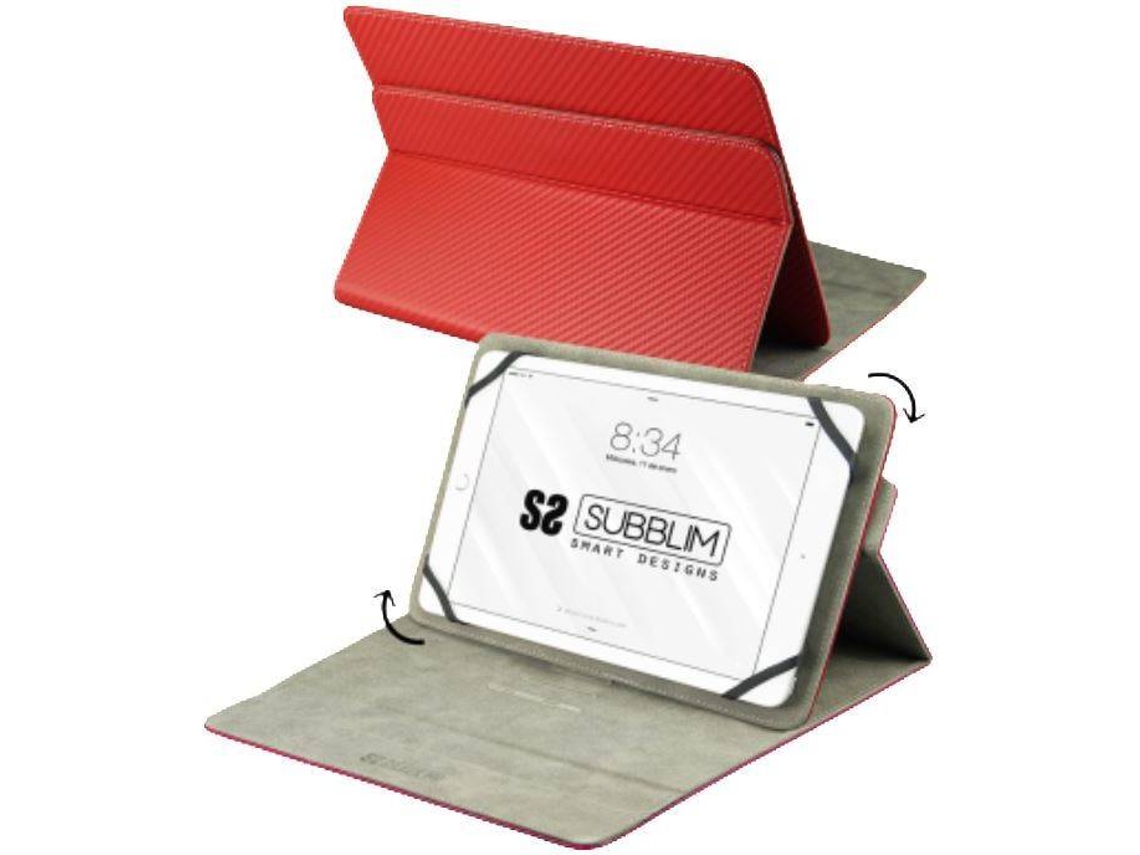 Capa Tablet Universal 10.1'' SUBBLIM Rotate 360 Vermelho | Worten.pt