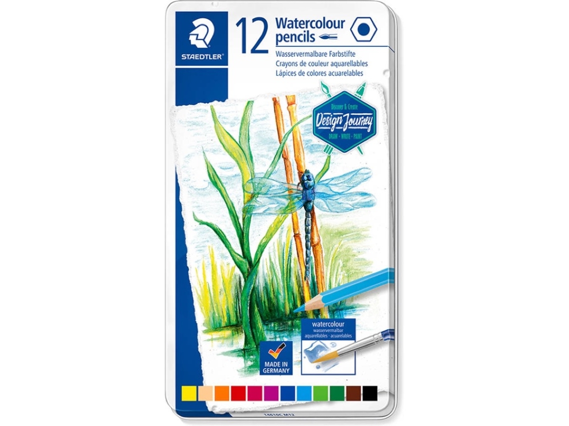 Lápis de Cor STAEDTLER Aguareláveis Design Journey Formato Hexagonal ...