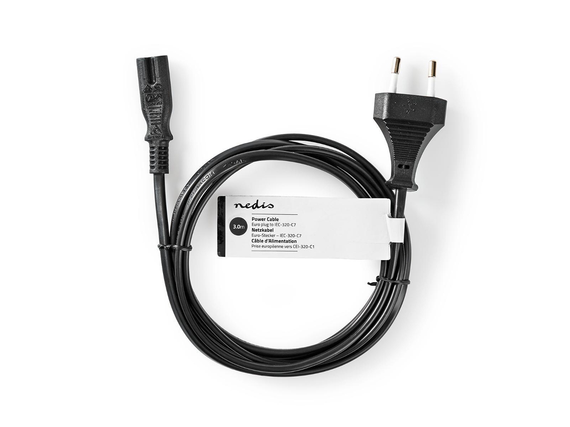 Nedis Cegt11040Bk30 Cabo de Energia Preto 3 M Iec 320 Acoplador C7 ...
