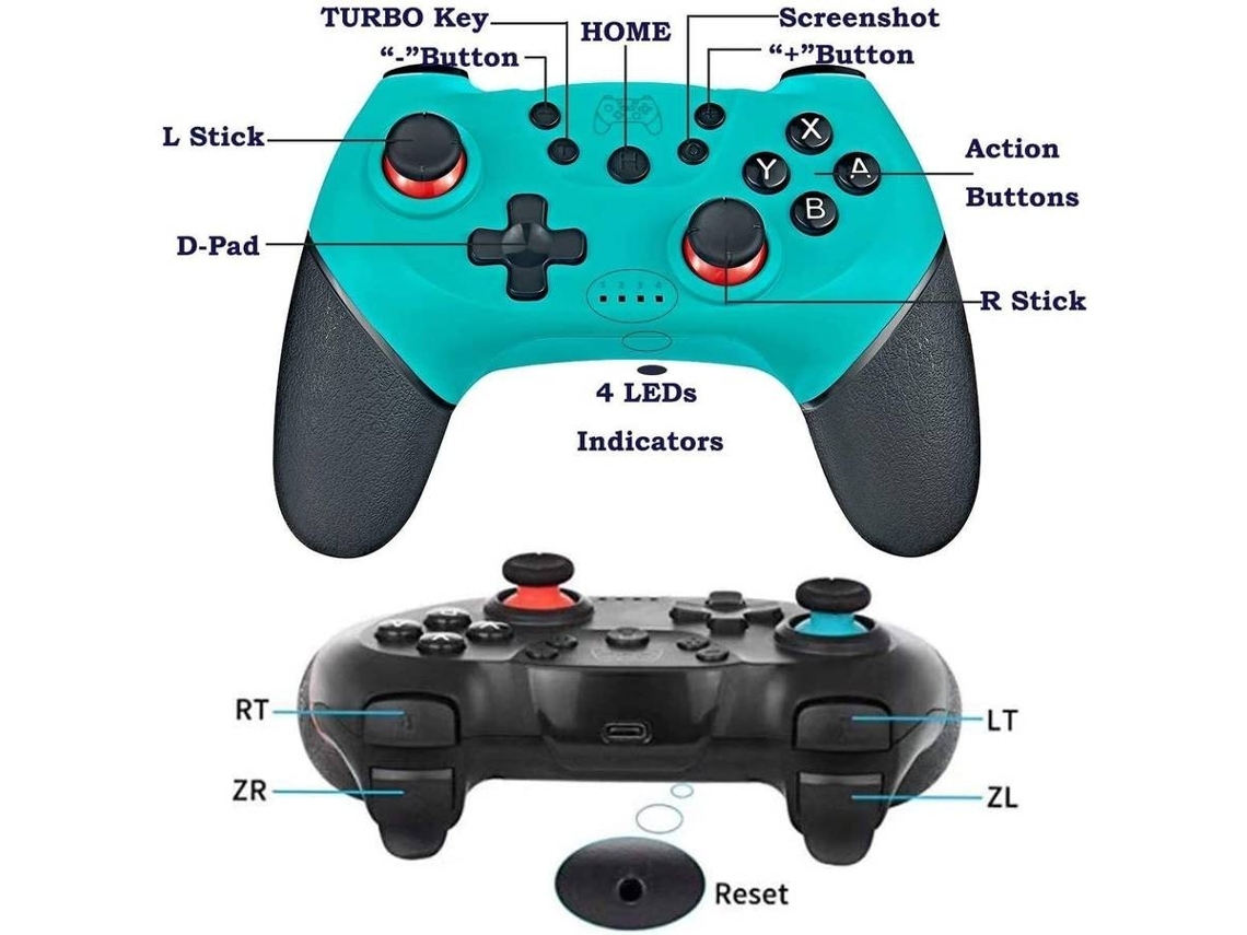 Comando Nintendo Switch Pro ENZONS Joypad Bluetooth | Worten.pt