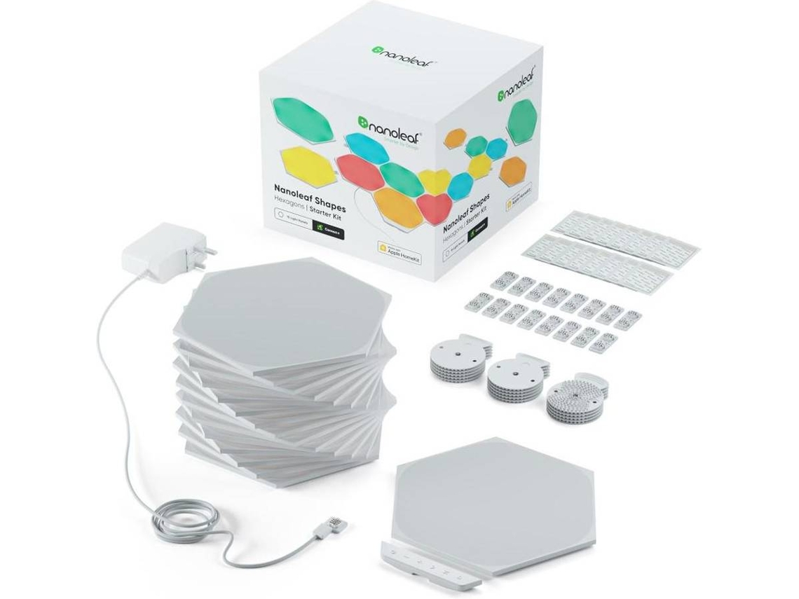 Painéis de Luz NANOLEAF Hexagons ST+15 | Worten.pt
