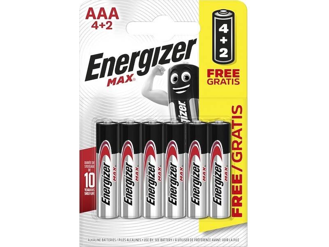 Pilhas ENERGIZER Max AAA BP6 4+2 | Worten.pt