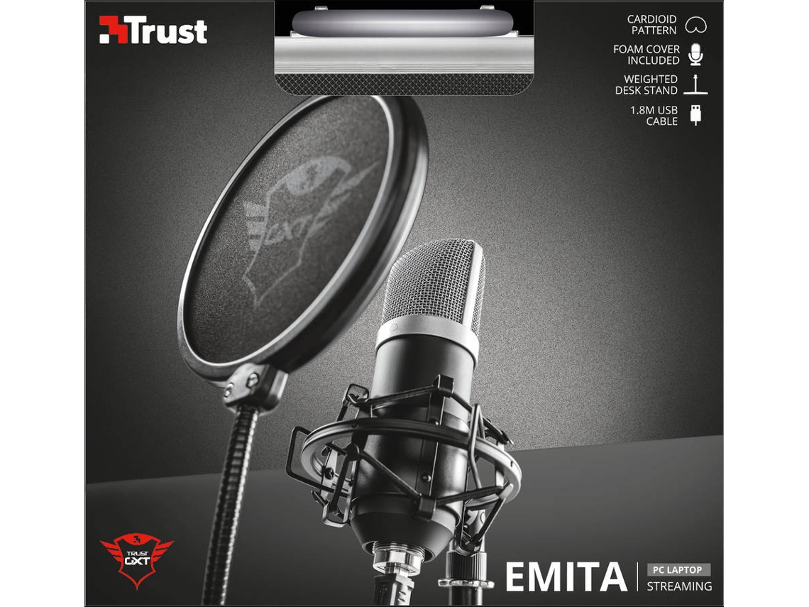 Microfone Gaming TRUST Emita USB | Worten.pt
