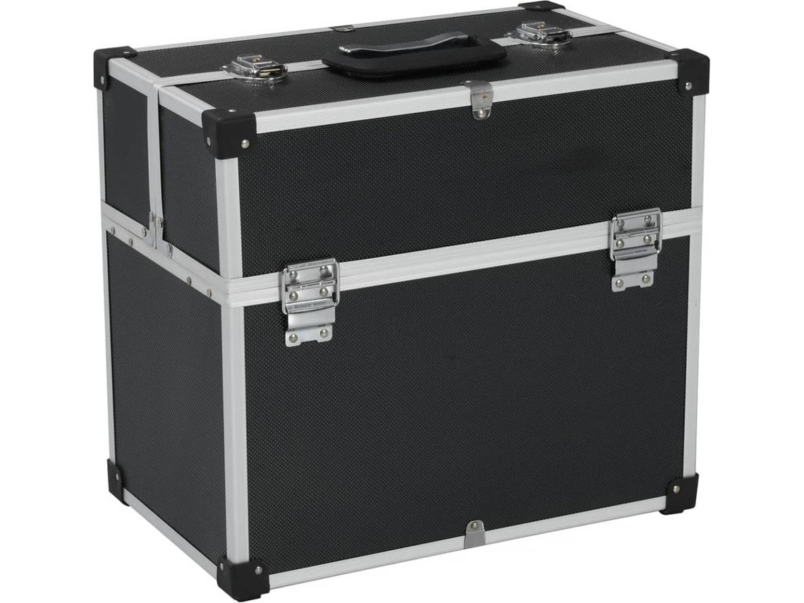 vidaXL Mala para ferramentas 38x22,5x34 cm alumínio preto | Worten.pt