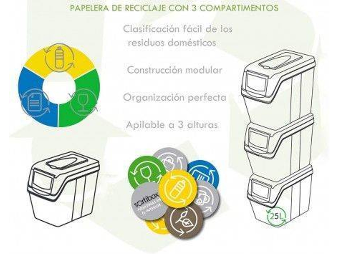 Balde Reciclagem HOGAR Y MÁS Compartimento De Contentores De Reciclagem ...