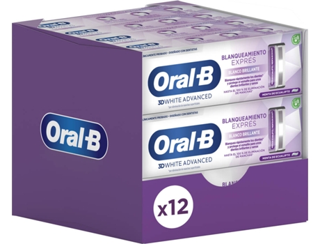 Pasta de Dentes ORAL-B 3D White Luxe Brilho Glamoroso (12 x 75 ml ...