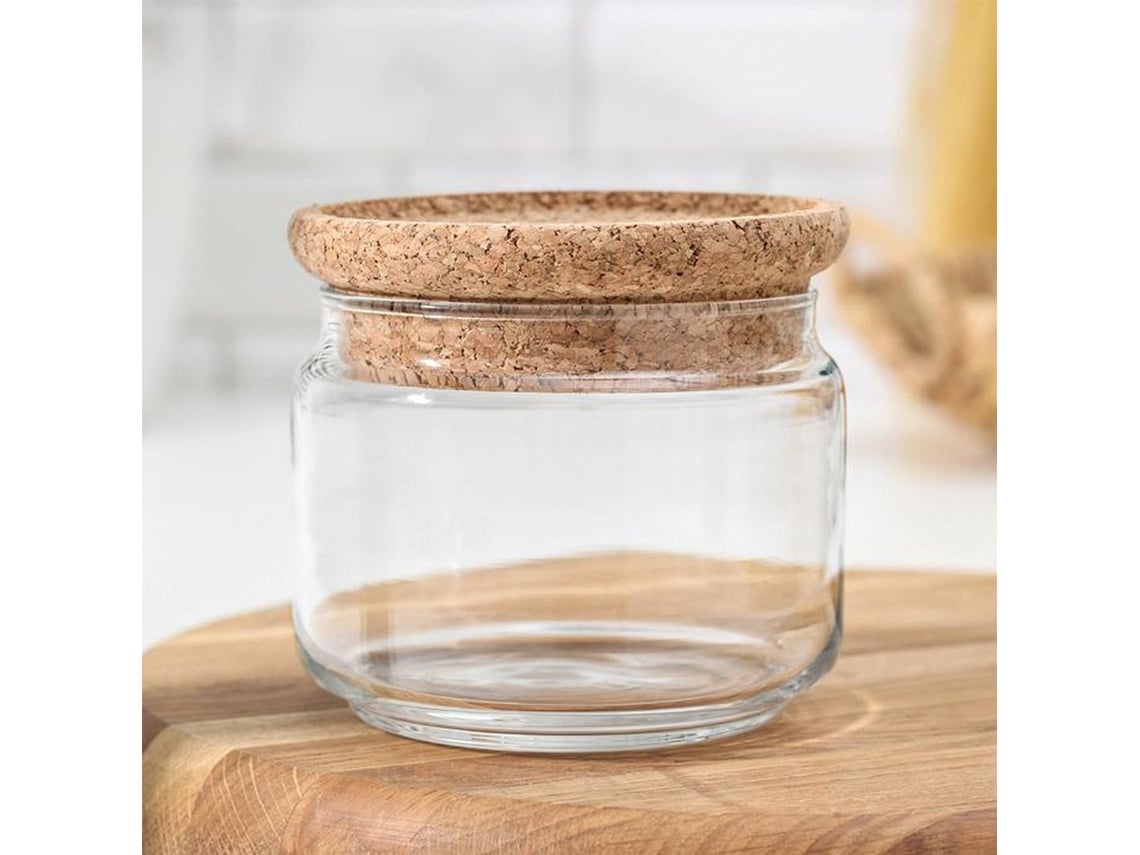 Recipiente Hermético Redondo En Vidrio com Tampa De Cortiça LUMINARC ...
