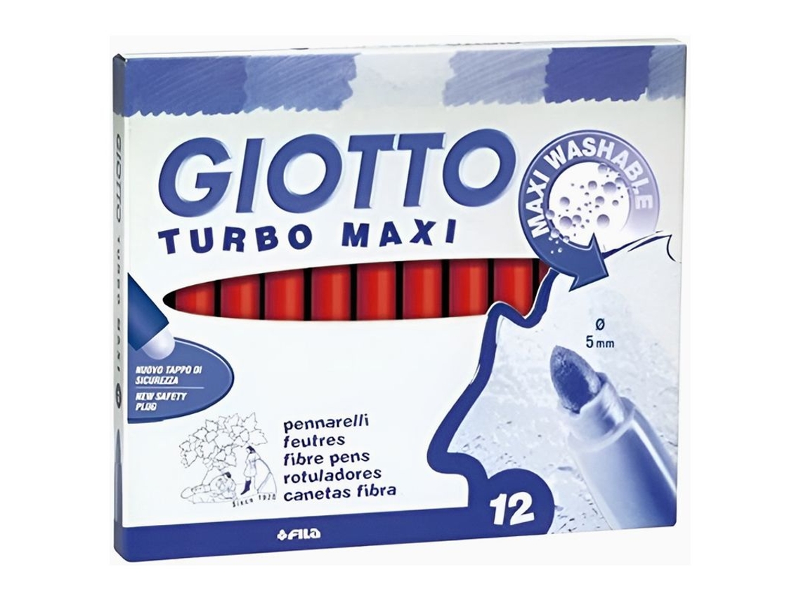 GIOTTO Turbo-Maxi Marker Carmine Vermelho 12 Pcs. | Worten.pt