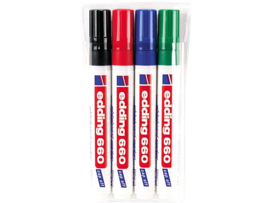 Marcador Edding para Quadro Branco 660 Blister de 4 Unidades Cores ...