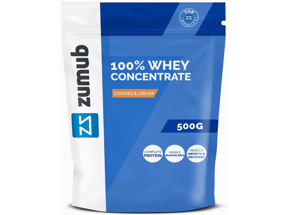 Suplemento Alimentar ZUMUB 100%Whey Concentrate (500g - Sabor: Cookies ...