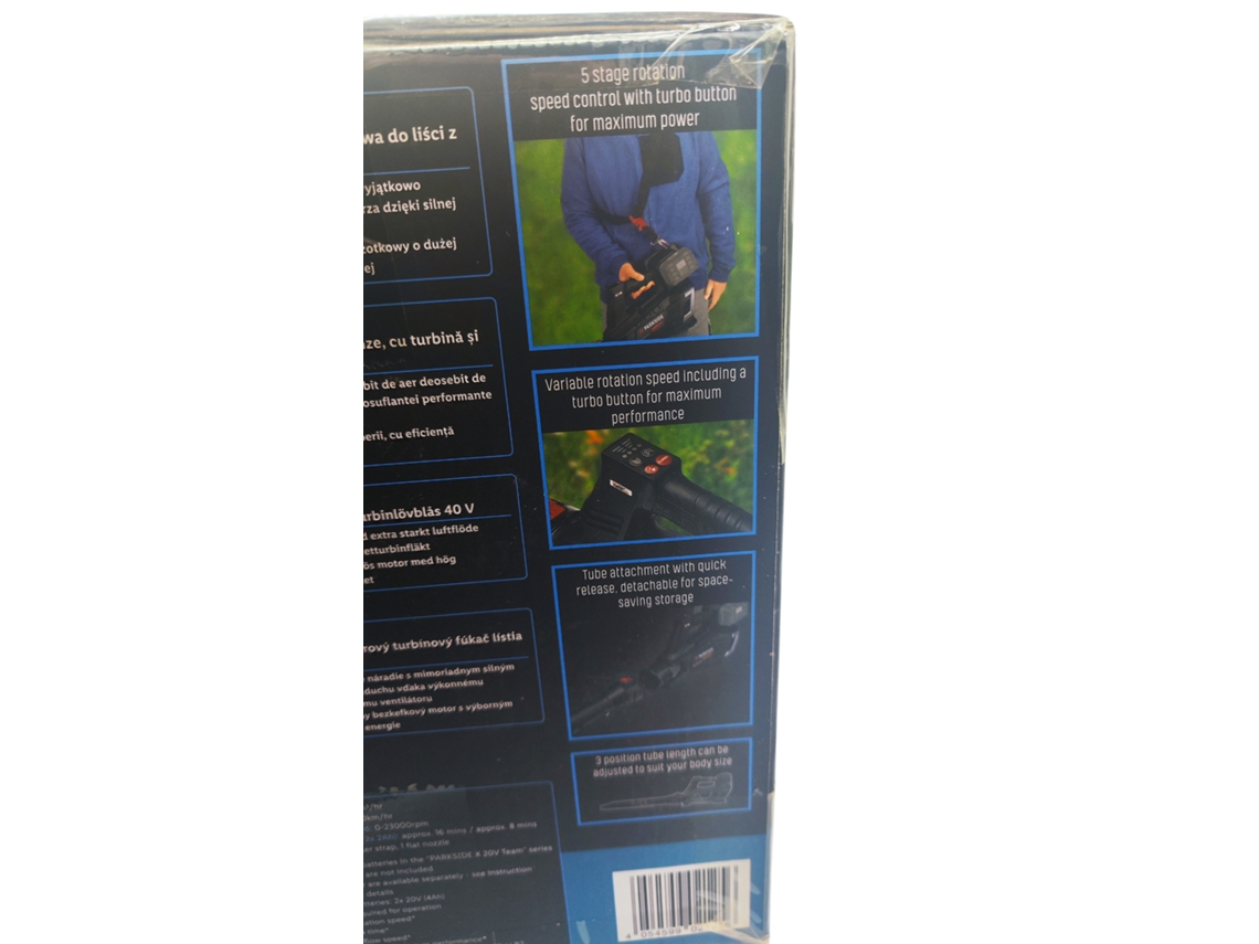 PARKSIDE Performance Soprador de Folhas de Turbina Sem Fio de 40 V ...