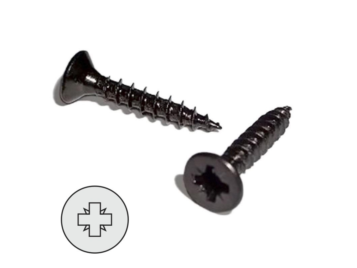 Parafuso de madeira principal liso preto da linha de Pozi longo 20Mm ...